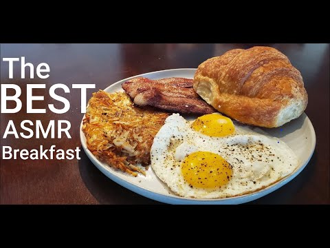 ASMR Cooking Breakfast. (No talking). Sunny side up eggs, hash browns ...